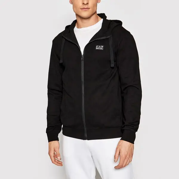 EA7 Logo Hooded Casual Jacket