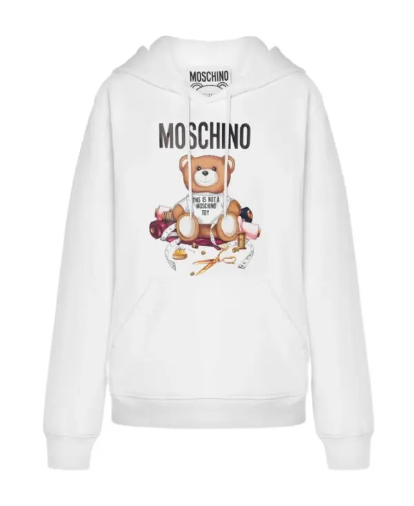 Moschino Teddy Bear Print Hoodie - White