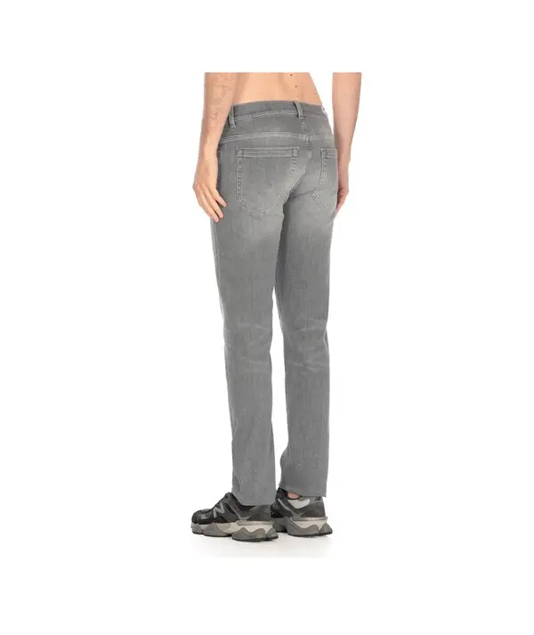 DONDUP Slim Fit Pants With Metal Logo Buttons - Gray