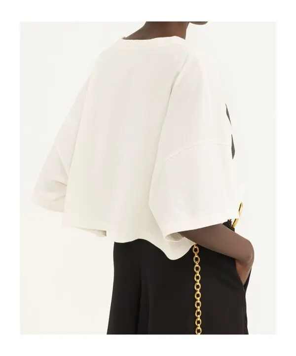 Chloé Logo Print Cropped T-shirt - White