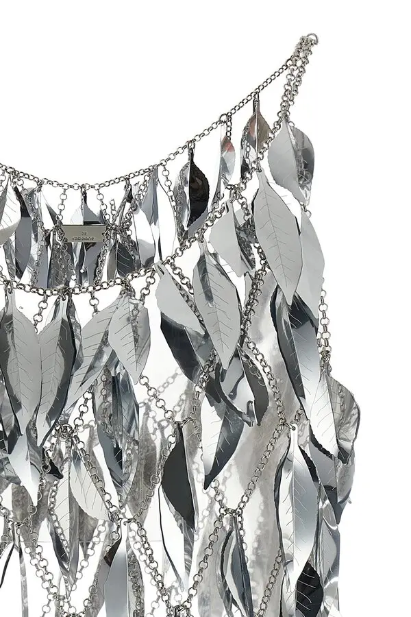 Rabanne Chainmail 3d Leaf Scoop-neck Top