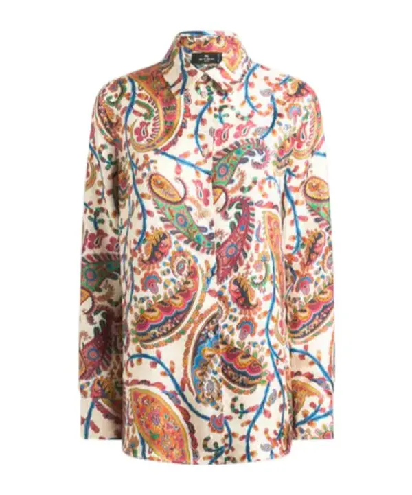 Etro Floral Paisley Motif Satin Twill Shirt - Multicolor