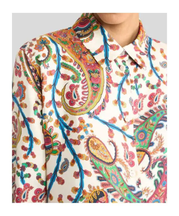 Etro Floral Paisley Motif Satin Twill Shirt - Multicolor