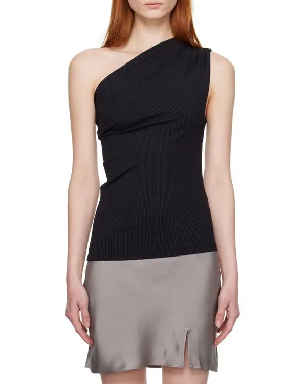 ANINE BING Camila One-shoulder Ribbed Top