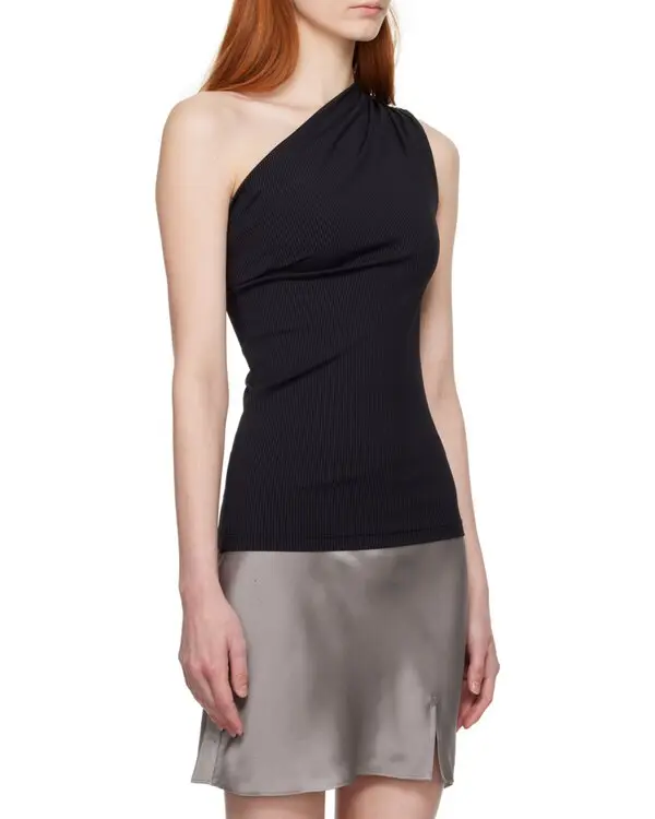 ANINE BING Camila One-shoulder Ribbed Top