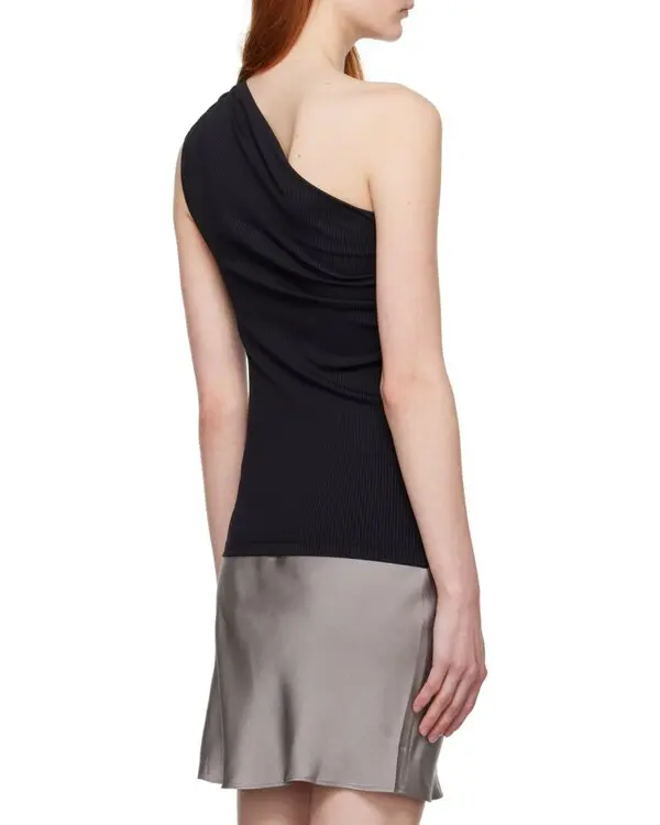 ANINE BING Camila One-shoulder Ribbed Top