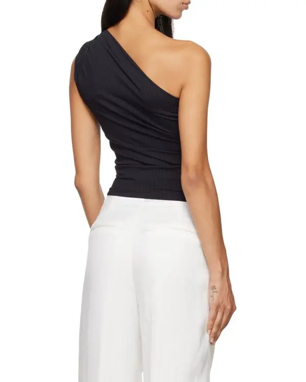 ANINE BING Camila One-shoulder Ribbed Top