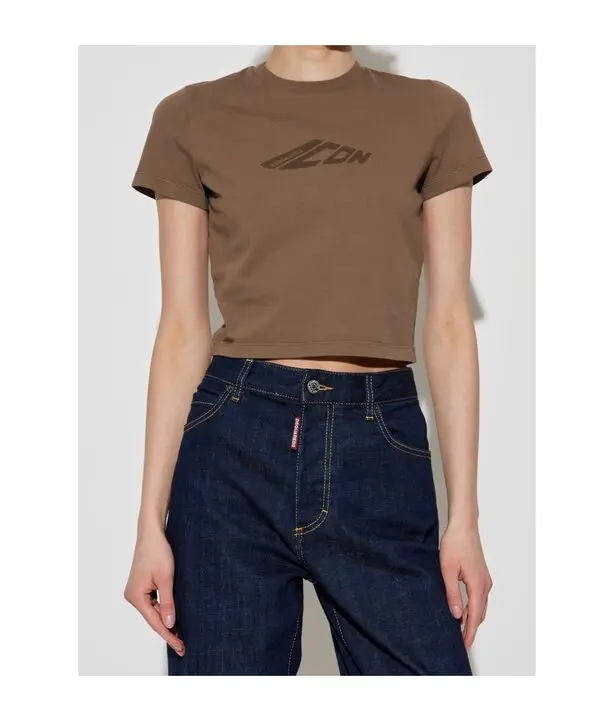 Dsquared2 Cropped Crewneck T-shirt - Brown