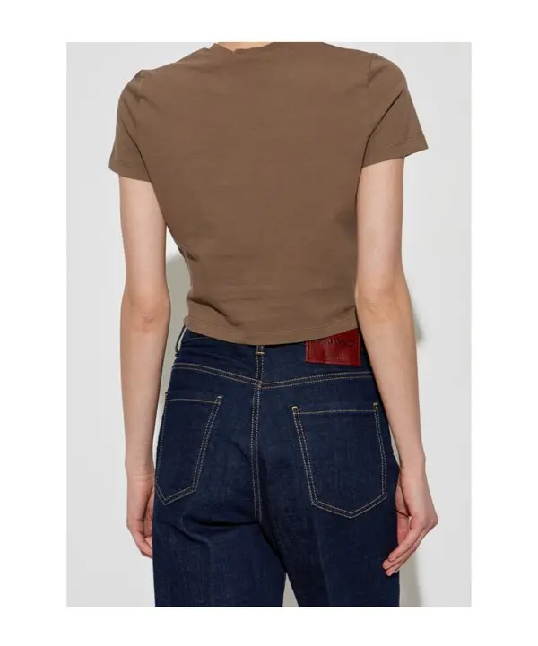 Dsquared2 Cropped Crewneck T-shirt - Brown
