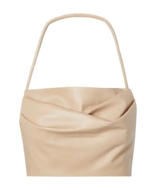 Balmain Logo Folded Neck Short Sling - Nude