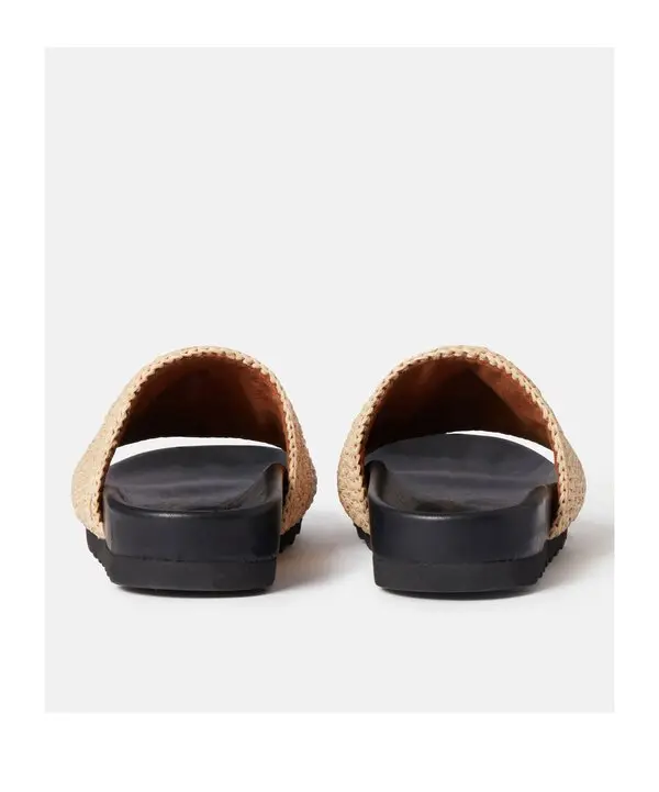 Stella McCartney Elyse Logo Raffia Slides