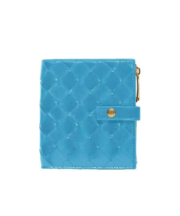 Bottega Veneta Intrecciato-weave Wallet - Blue