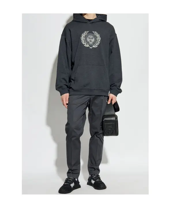 Dolce & Gabbana Logo Print Hoodie - Grey