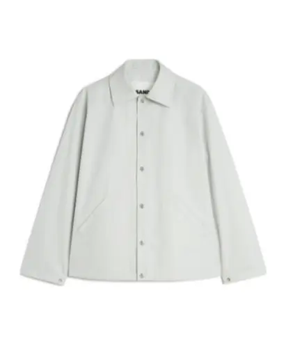 JIL SANDER Logo-print Cotton Taffeta Jacket - Light Gray