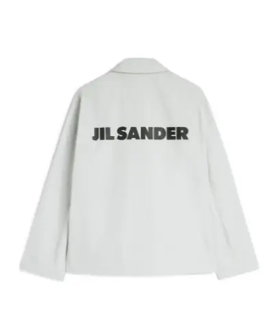JIL SANDER Snap Button Jacket With Classic Collar - Light Gray