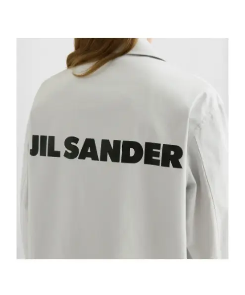 JIL SANDER Snap Button Jacket With Classic Collar - Light Gray