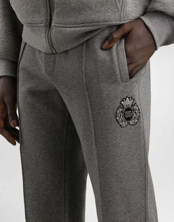Dolce & Gabbana Dolce Gabbana Logo Patch Jersey Joggers - Grey