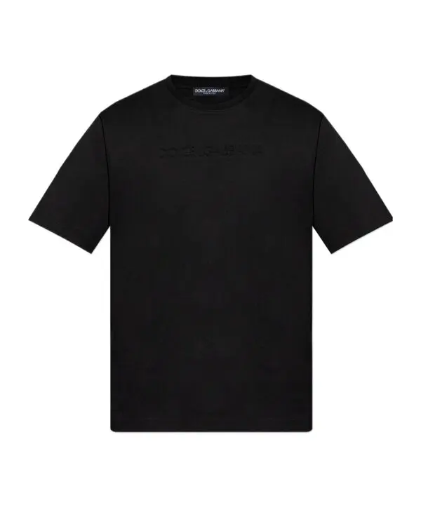 Dolce & Gabbana Dolce Gabbana Logo Embossed T-shirt - Black