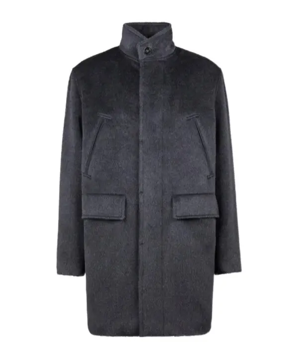 TOD'S Long Sleeve Coat With Suede Trimmed Pockets