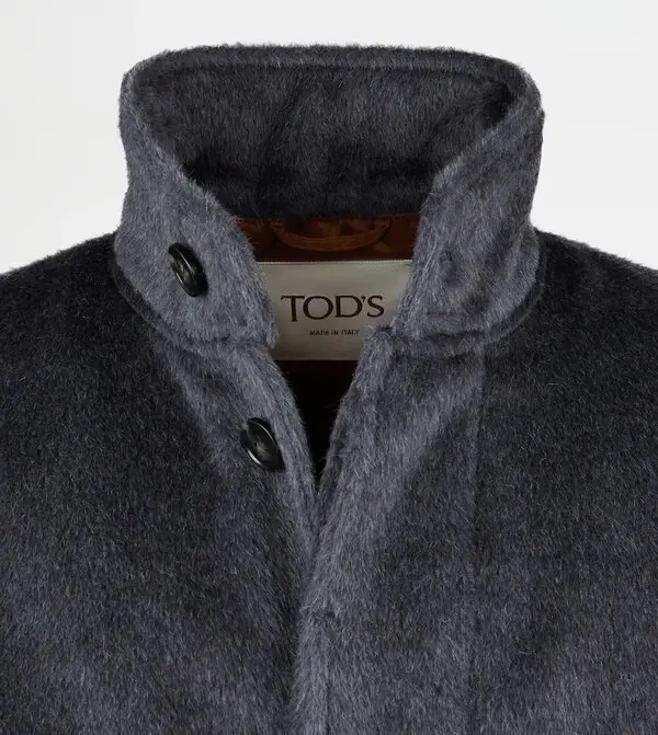 TOD'S Long Sleeve Coat With Suede Trimmed Pockets