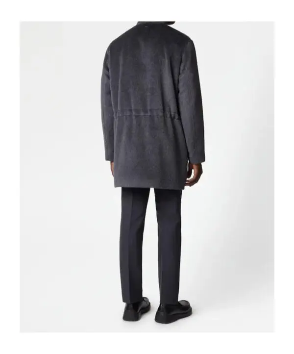 TOD'S Long Sleeve Coat With Suede Trimmed Pockets