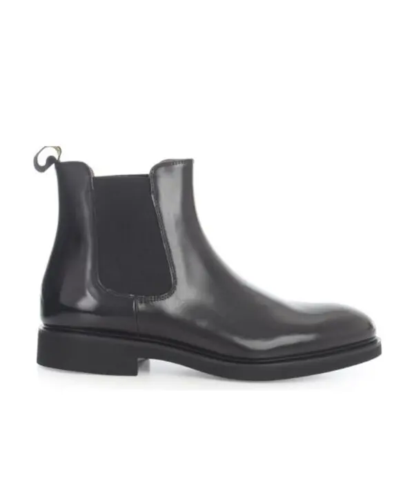 DOUCAL'S Round Toe Slip-on Chelsea Boots - Black