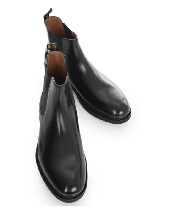DOUCAL'S Round Toe Slip-on Chelsea Boots - Black