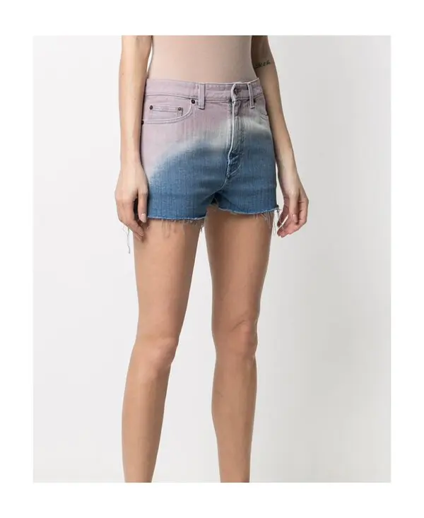 Saint Laurent Tie-dye Denim Shorts