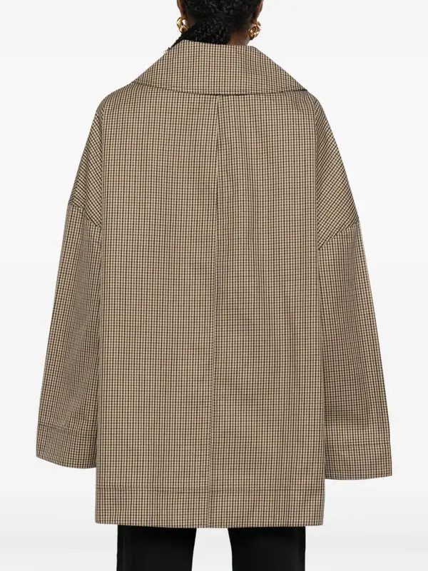TOTEME Double Breasted Oversized Check Coat - No