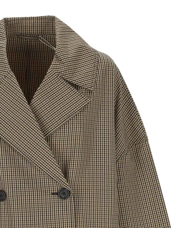 TOTEME Double Breasted Oversized Check Coat - No