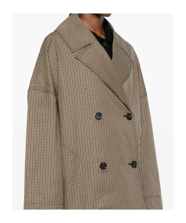 TOTEME Double Breasted Oversized Check Coat - No