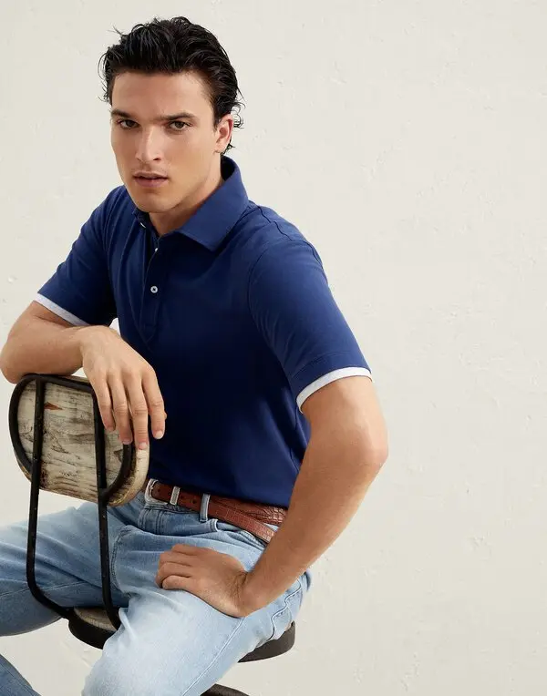 Brunello Cucinelli Layered Slim Fit Polo Shirt