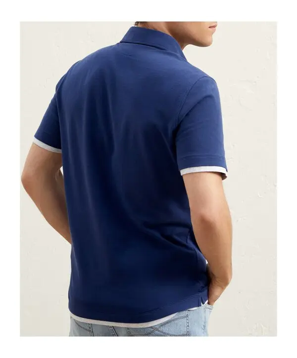 Brunello Cucinelli Layered Slim Fit Polo Shirt