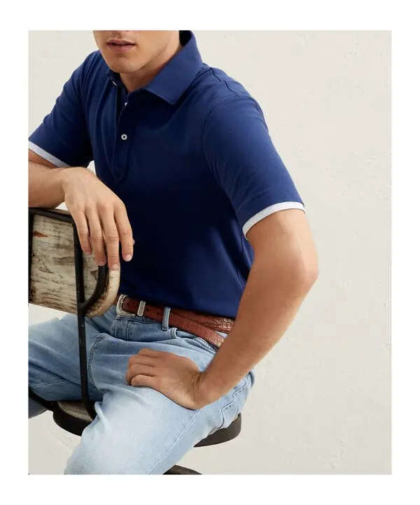 Brunello Cucinelli Layered Slim Fit Polo Shirt