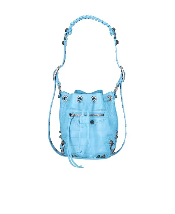 Balenciaga Le Cagole Xs Embossed Bucket Bag - Blue
