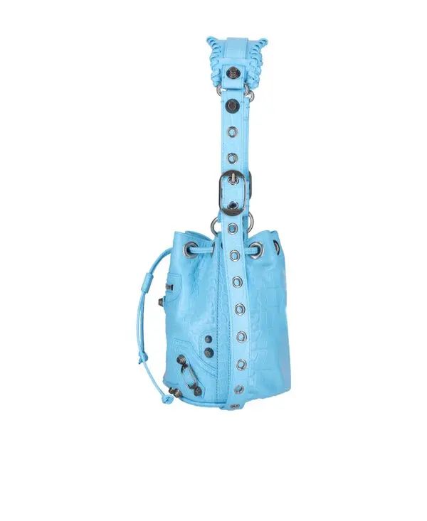 Balenciaga Le Cagole Xs Embossed Bucket Bag - Blue