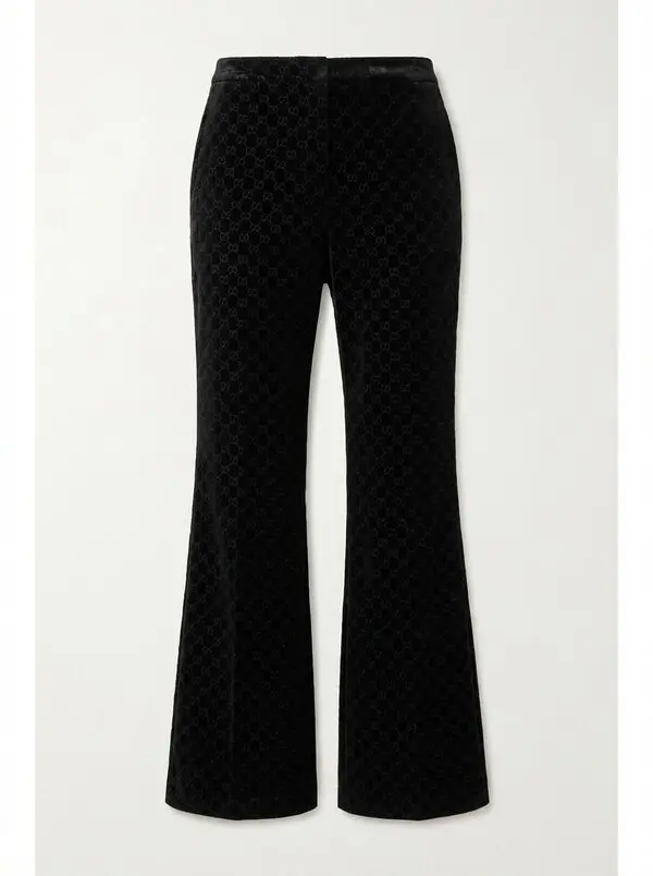 Gucci Gg Stretch Devoré Velvet Flare Pants