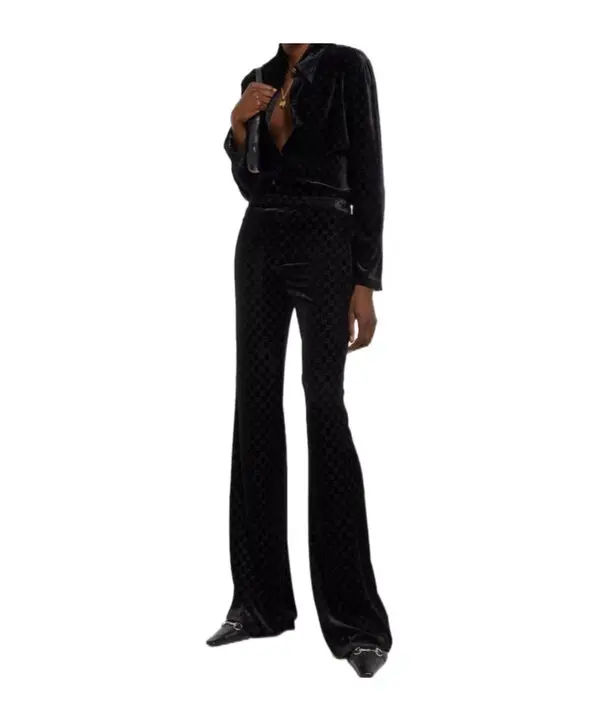 Gucci Gg Stretch Devoré Velvet Flare Pants