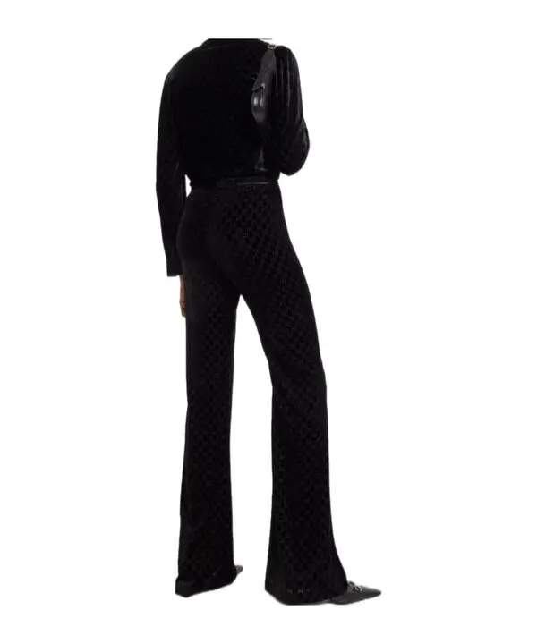 Gucci Gg Stretch Devoré Velvet Flare Pants
