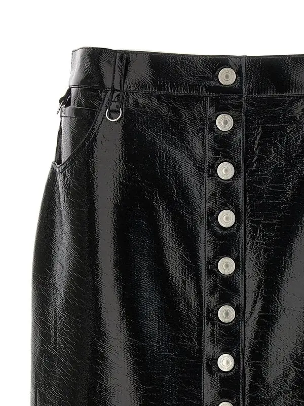 COURREGES Button-up Vinyl Skirt - Black
