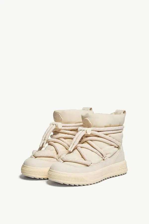 Moncler Padded Lace-up Boots - Light Beige