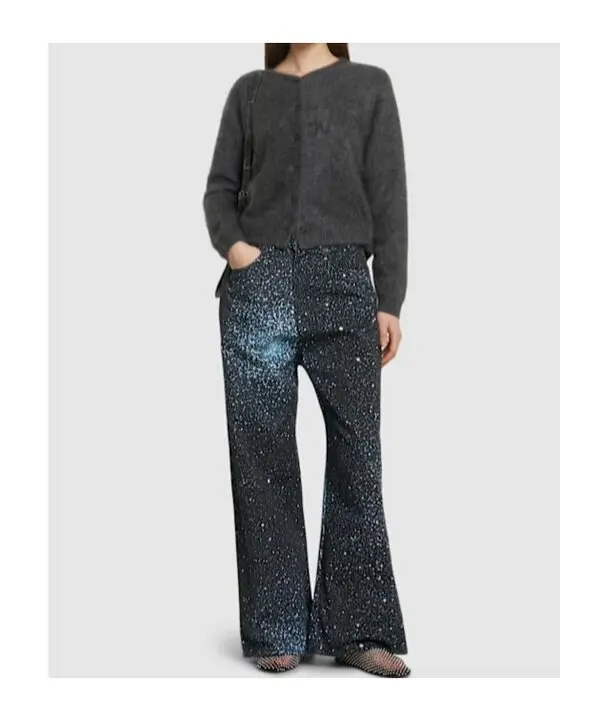 Giuseppe Di Morabito Embellished Wide-leg Denim Pants