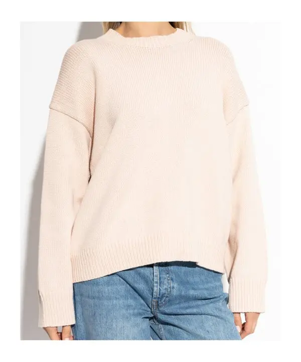Theory Crew Neck Ribbed Knit Jumper - Pink