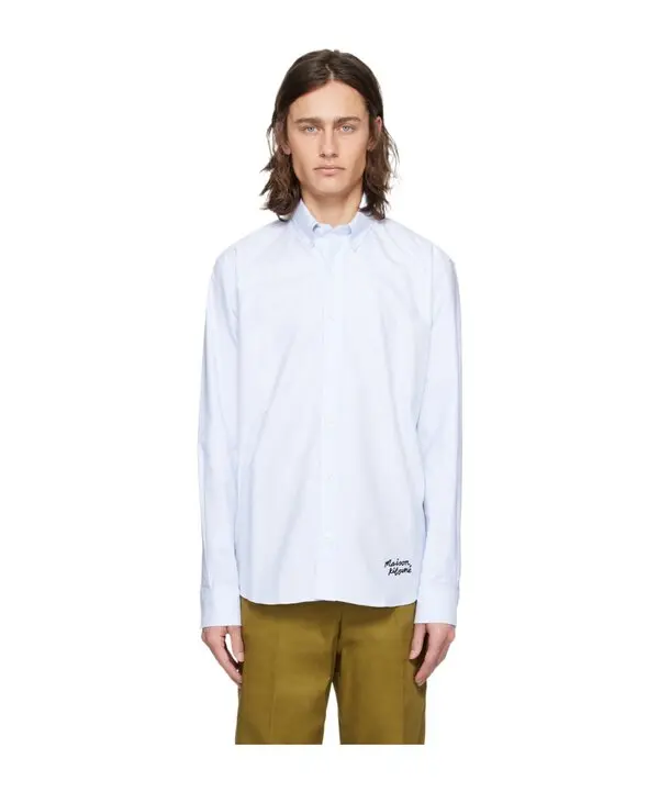 Maison Kitsuné Logo Embroidered Long-sleeved Shirt