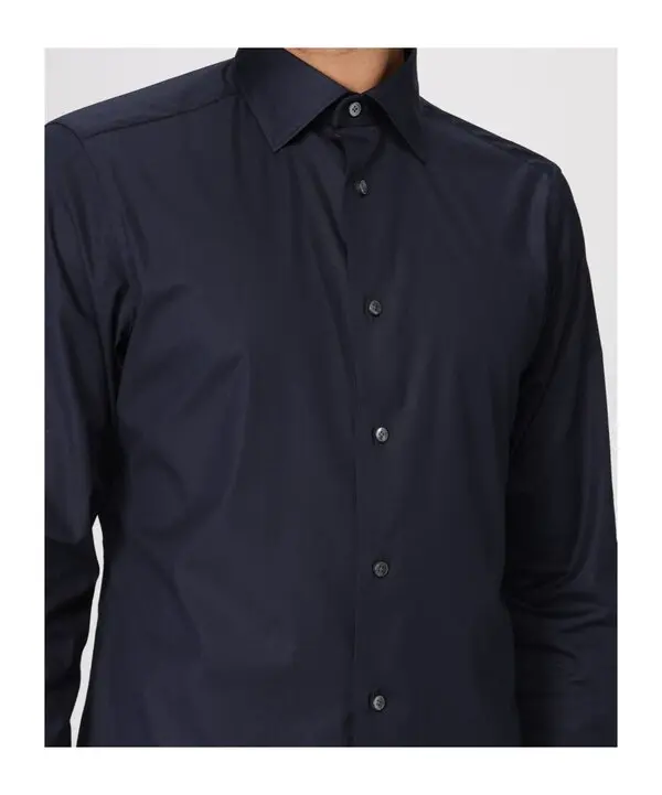Zegna Long-sleeved Shirt - Dark Blue