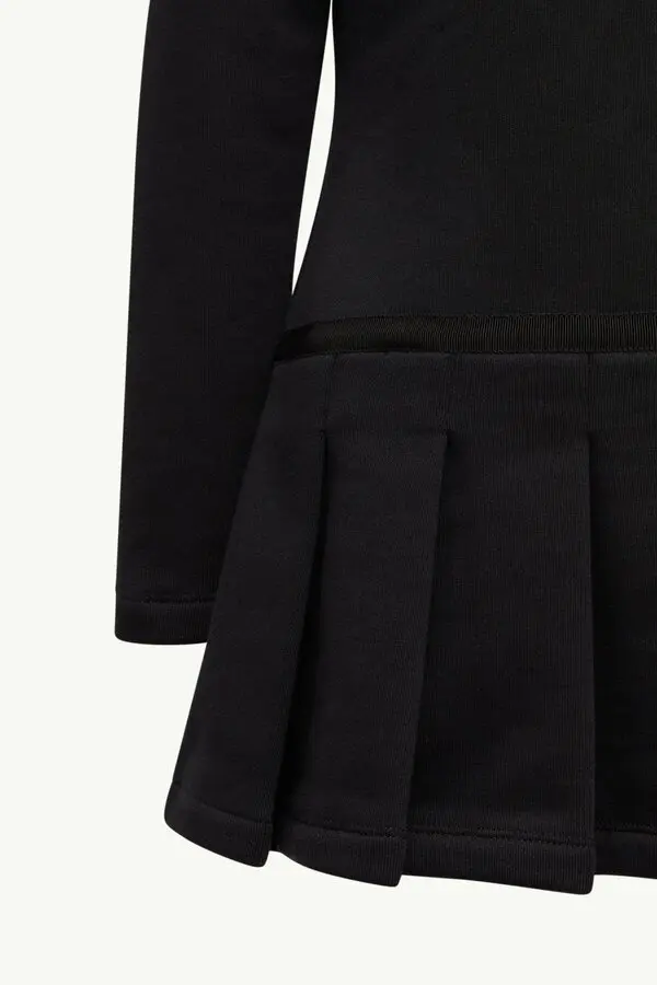 Moncler Teddy Logo Pleated Cotton Dress