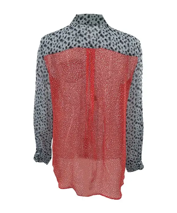 Sportmax Long-sleeved Shirt With Lapels And All-over Pattern - Gray