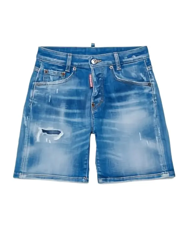 Dsquared2 Distressed Label Shorts - Blue