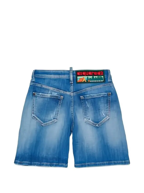 Dsquared2 Distressed Label Denim Shorts