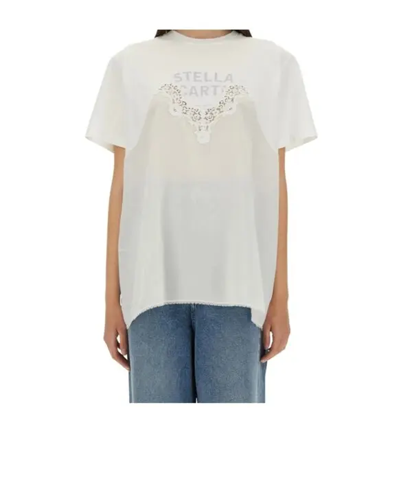 Stella McCartney Lace Insert Graphic Boxy T-shirt